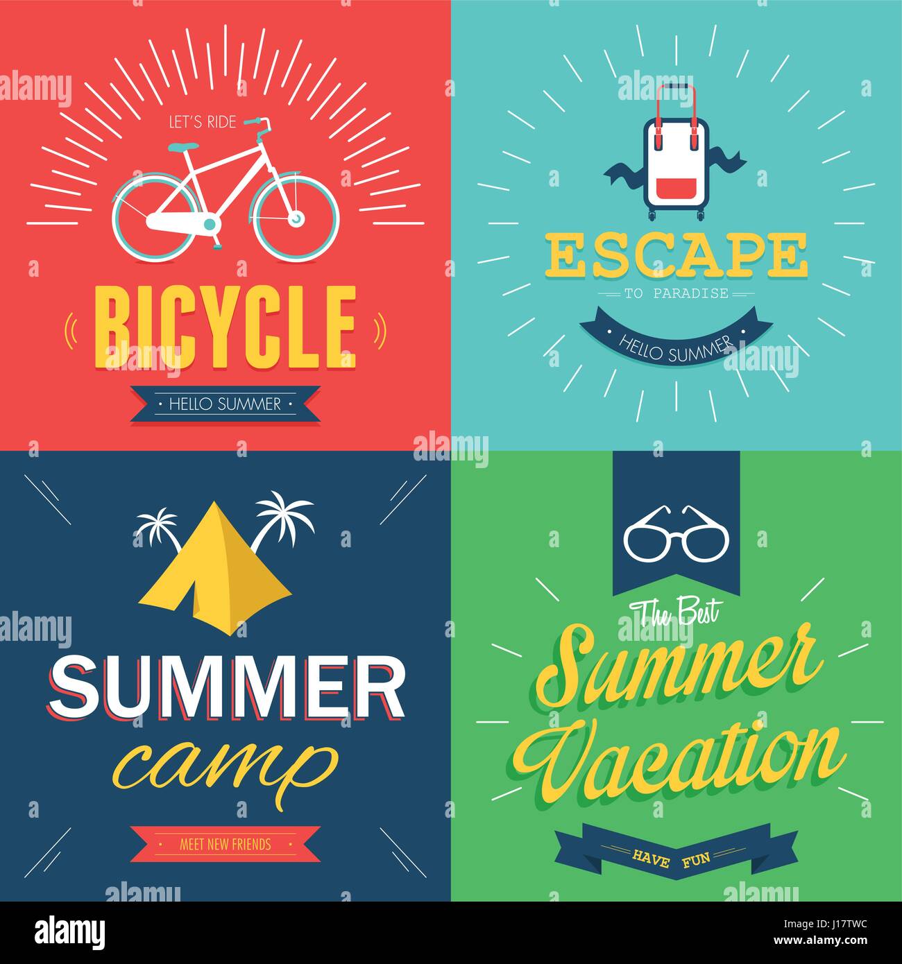 A vector illustration of summer poster design Stock Vector Image & Art ...