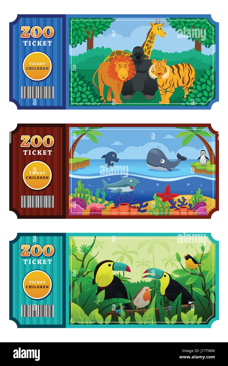 A vector illustration of zoo ticket design Stock Vector Image & Art - Alamy