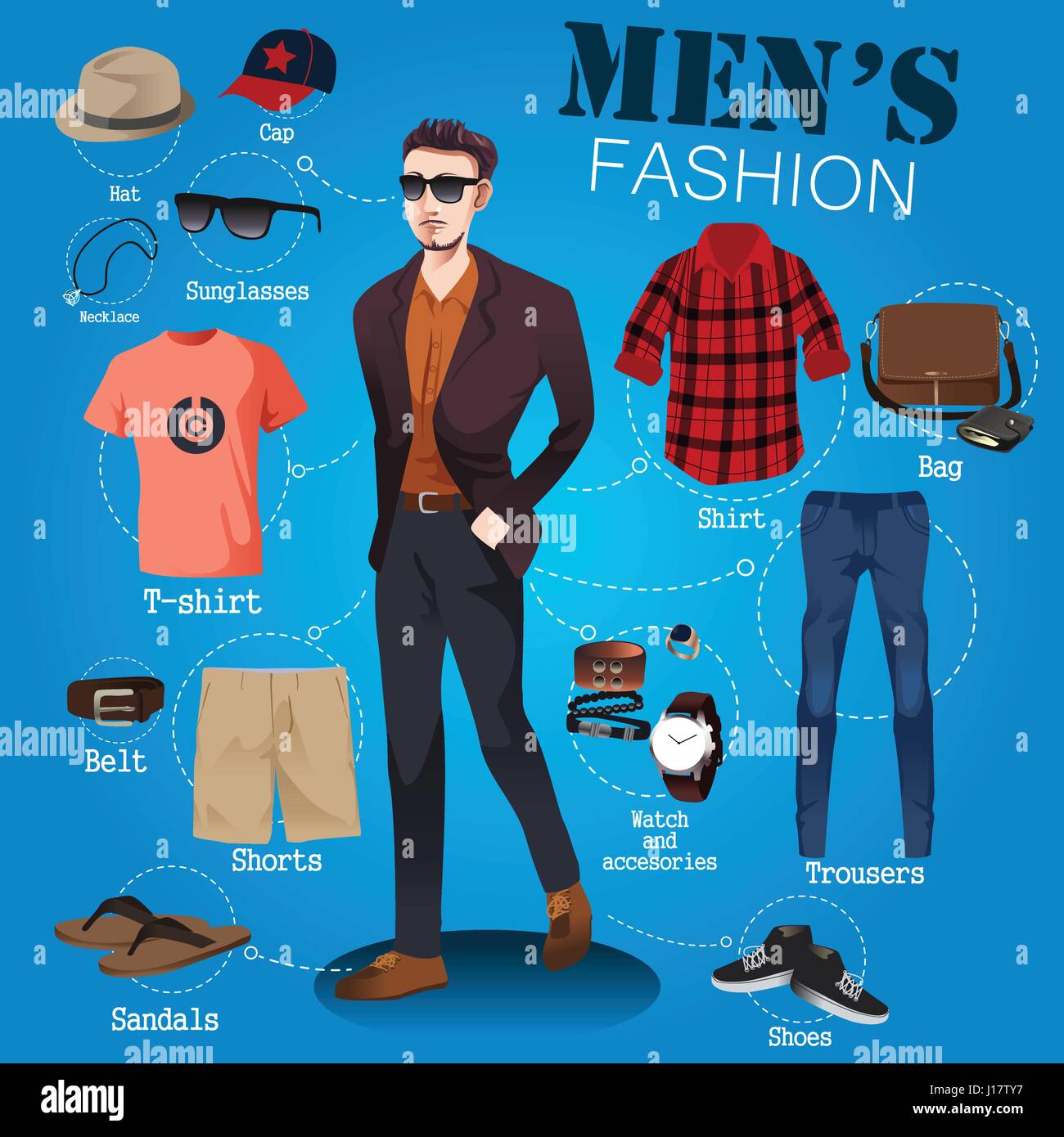 A vector illustration of men fashion infographic Stock Vector Image ...