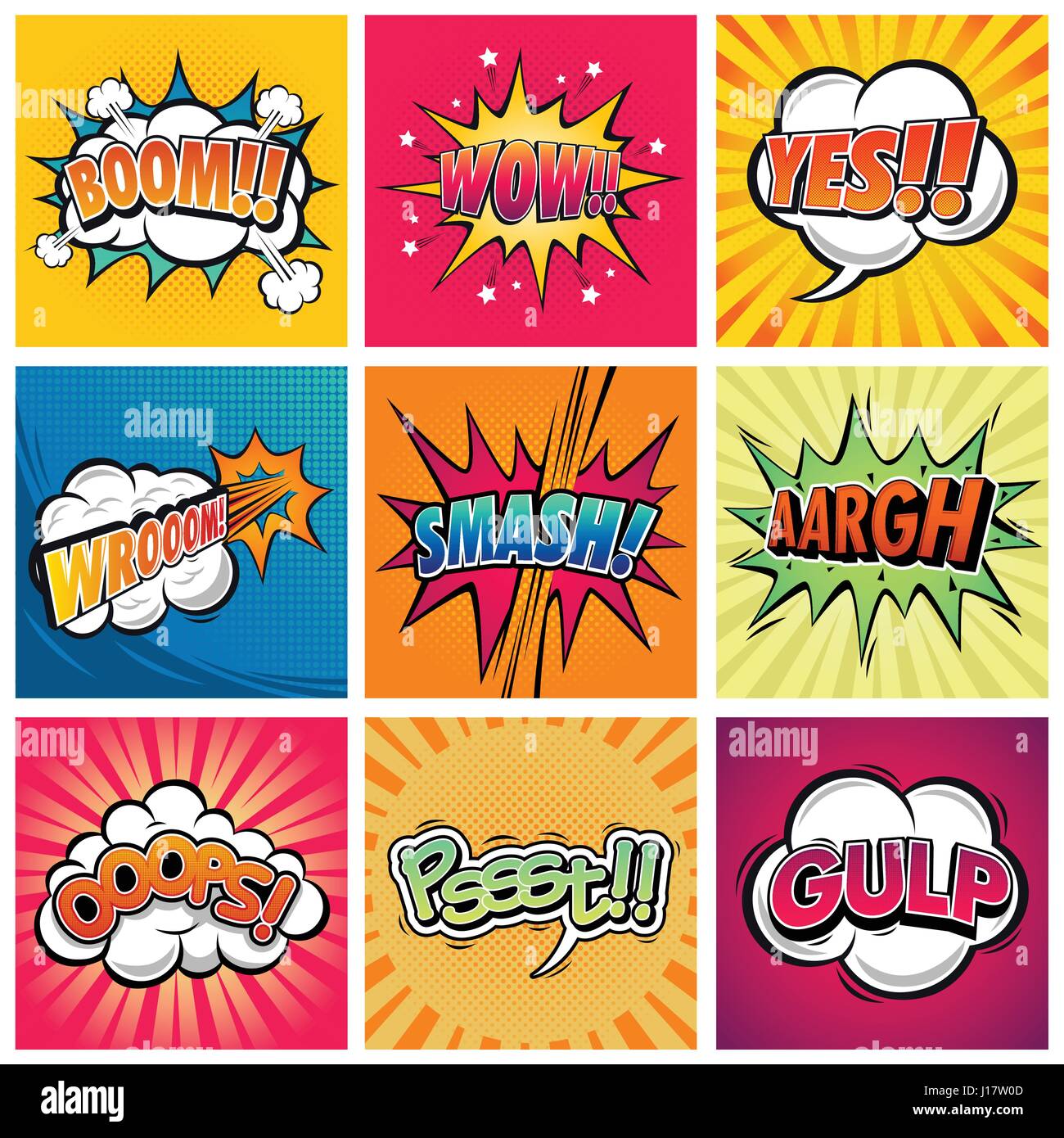 A vector illustration funny comic expression text Stock Vector Image ...