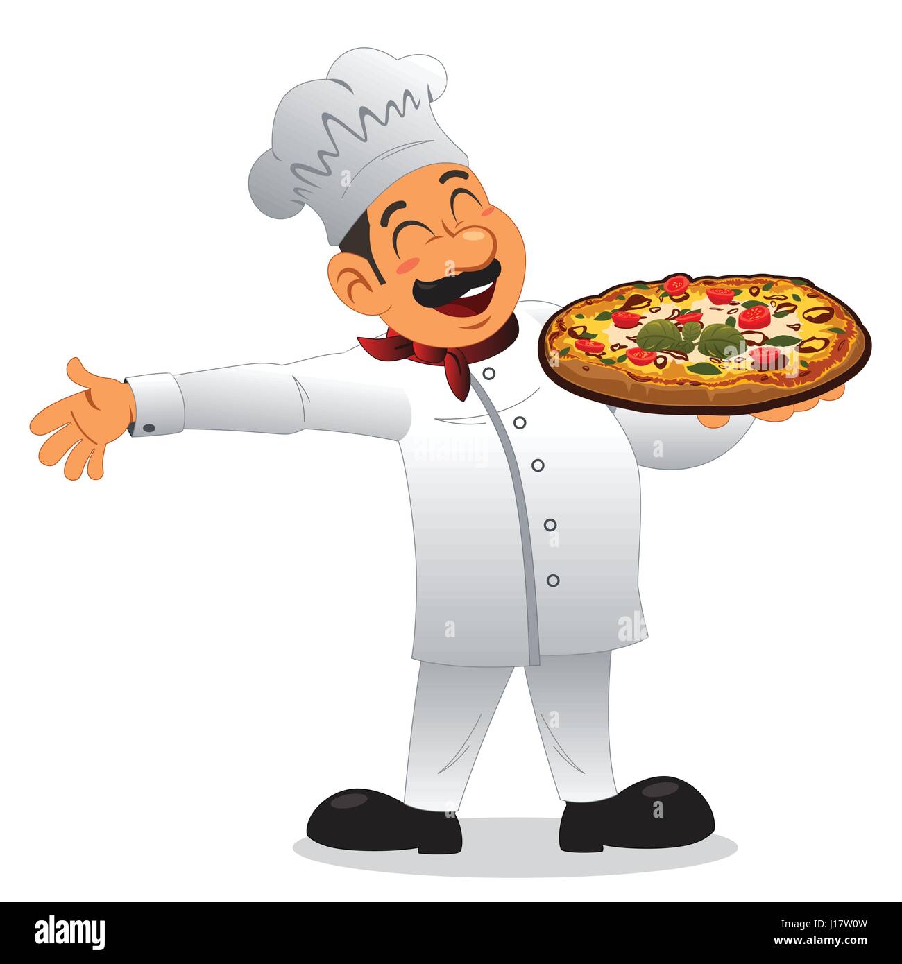 Cartoon pizza chef holding pizza hi-res stock photography and images ...