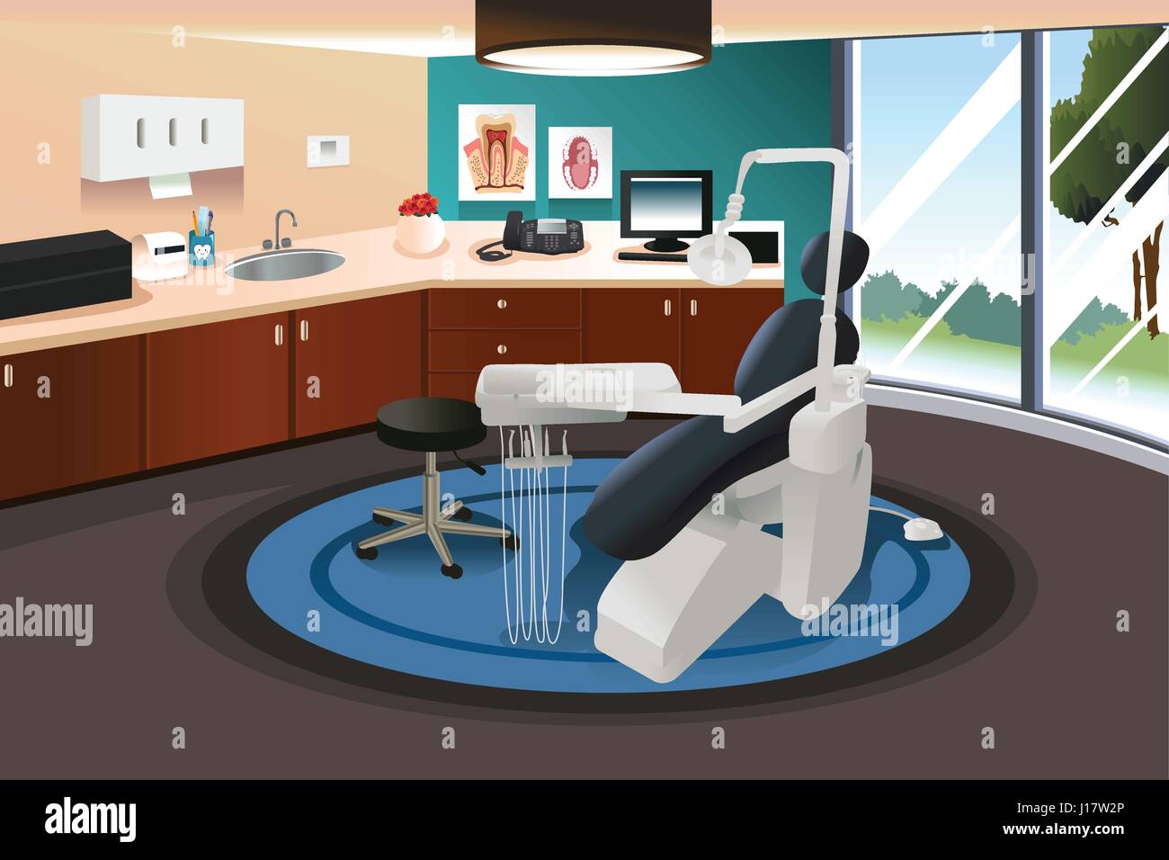 A vector illustration of modern interior of a dentist office Stock ...