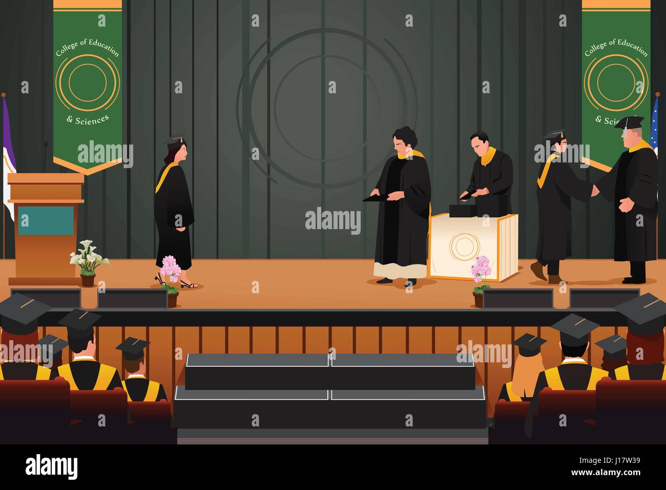 College graduation ceremony stage Stock Vector Images - Alamy