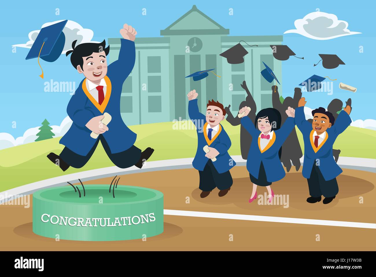 Achievement cartoon celebrate celebrating hi-res stock photography and ...