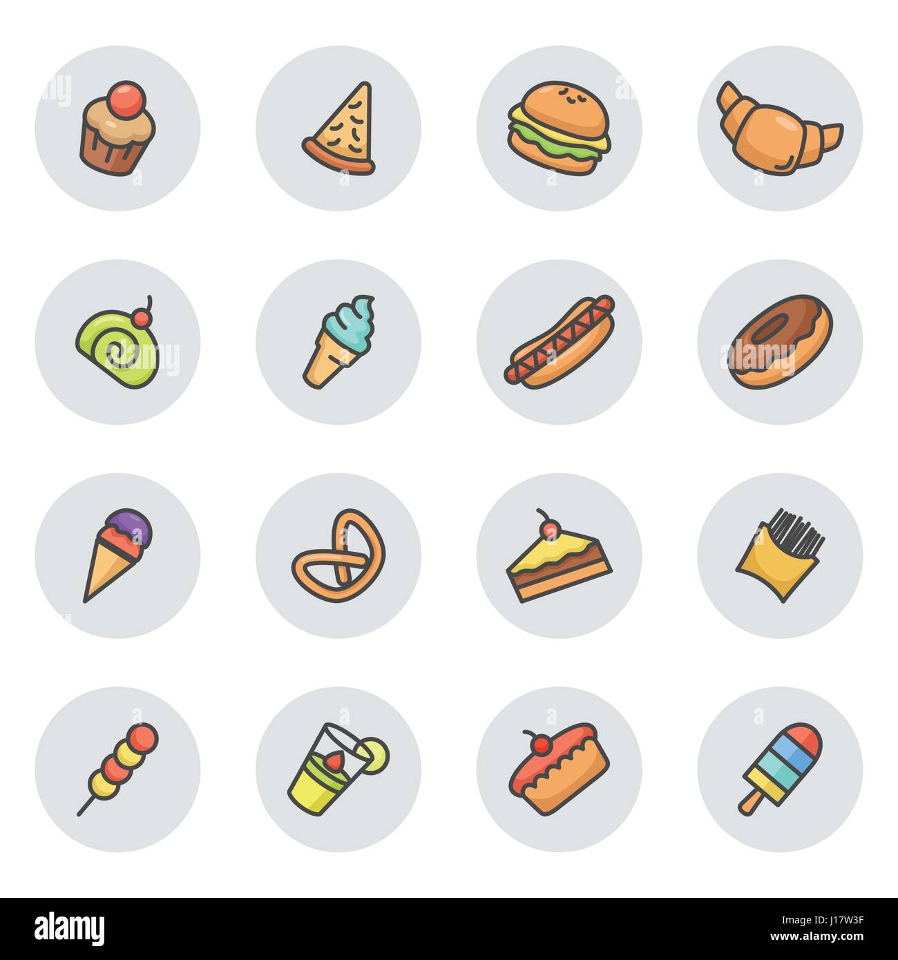 A vector illustration of dessert icon sets Stock Vector Image & Art - Alamy