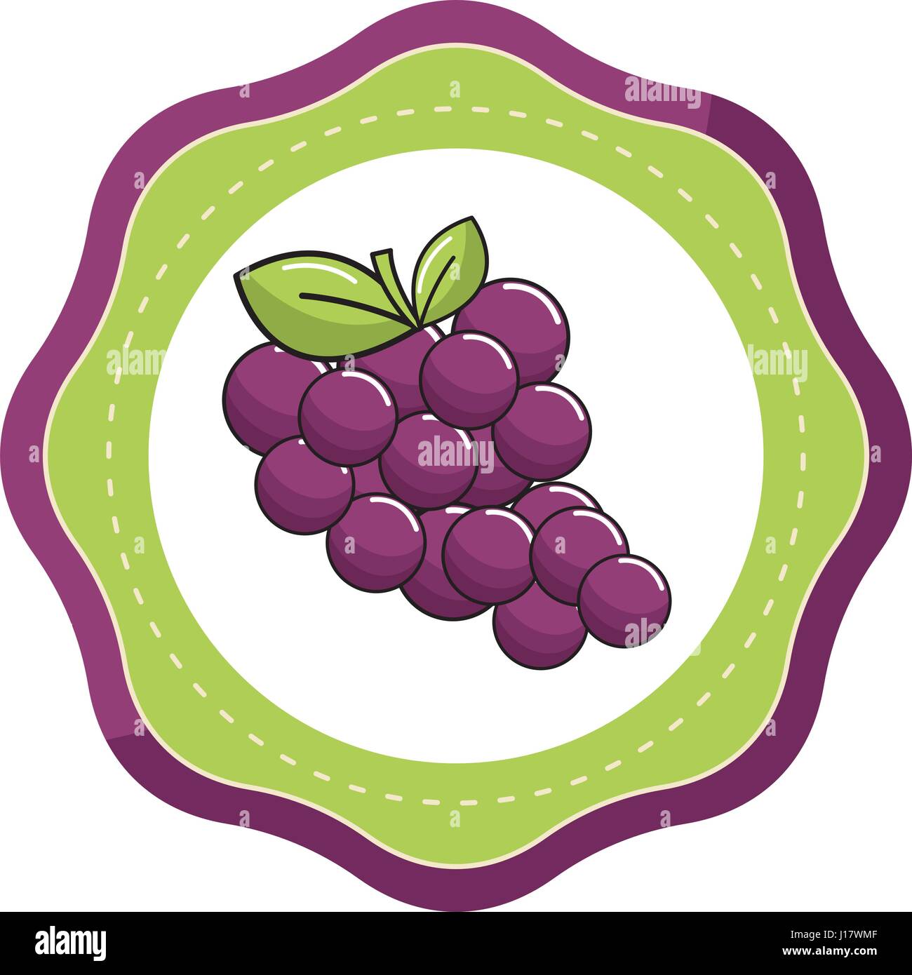 emblem sticker grapes fruit icon image Stock Vector Image & Art - Alamy