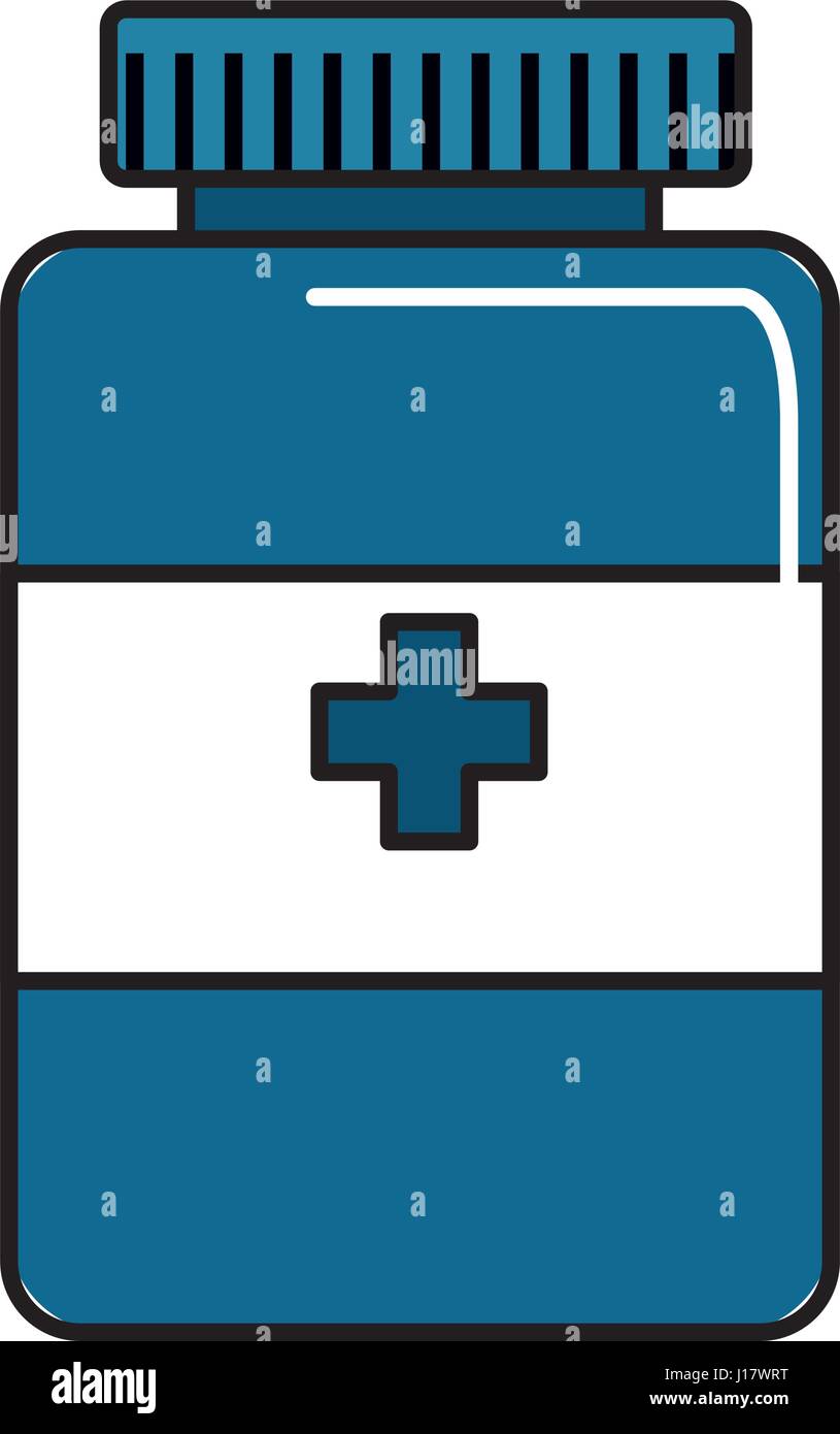 blue medical pharmaceutical drugs treatment icon Stock Vector Image ...