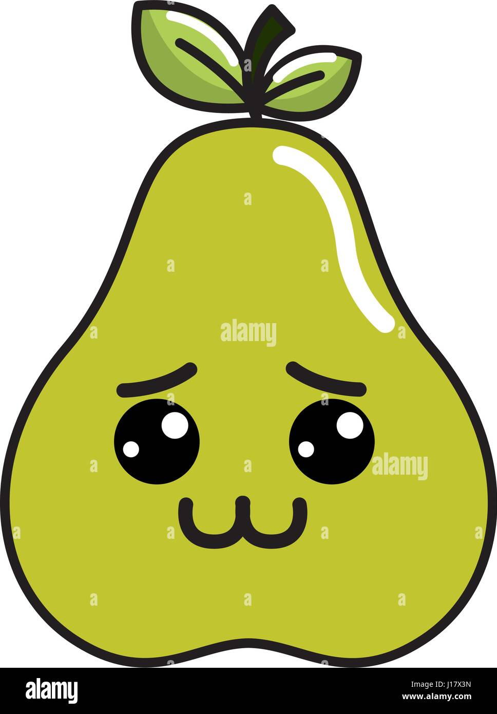 kawaii cute sad pear fruit Stock Vector Image & Art - Alamy