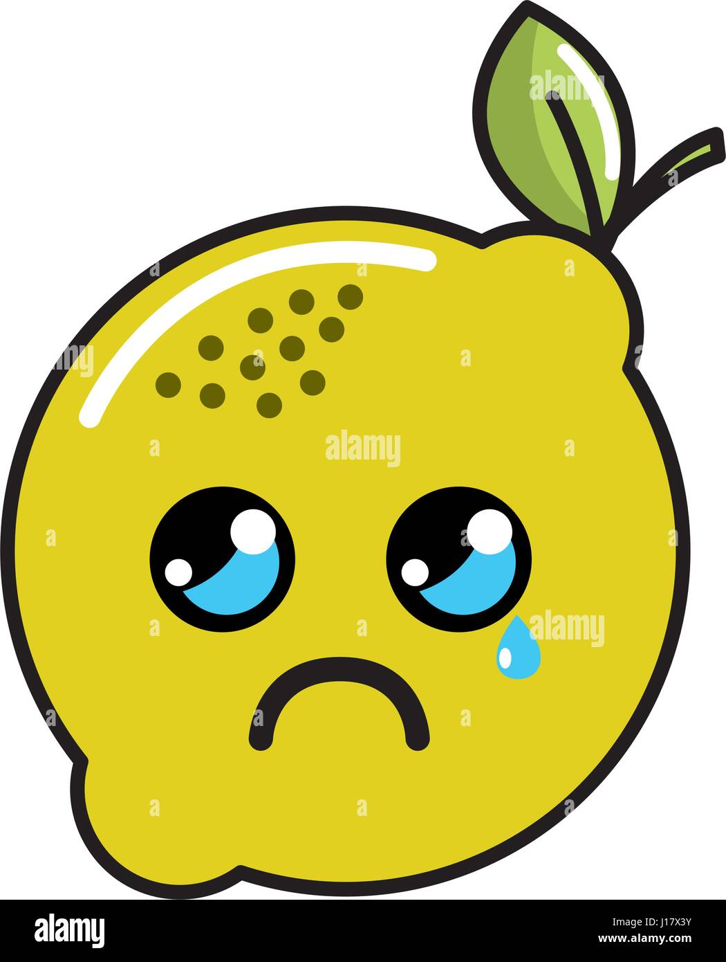 kawaii nice crying lemon icon Stock Vector Image & Art - Alamy
