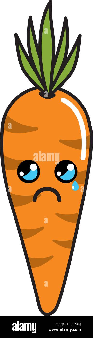 kawaii cute cry carrot vegetable Stock Vector Image & Art - Alamy