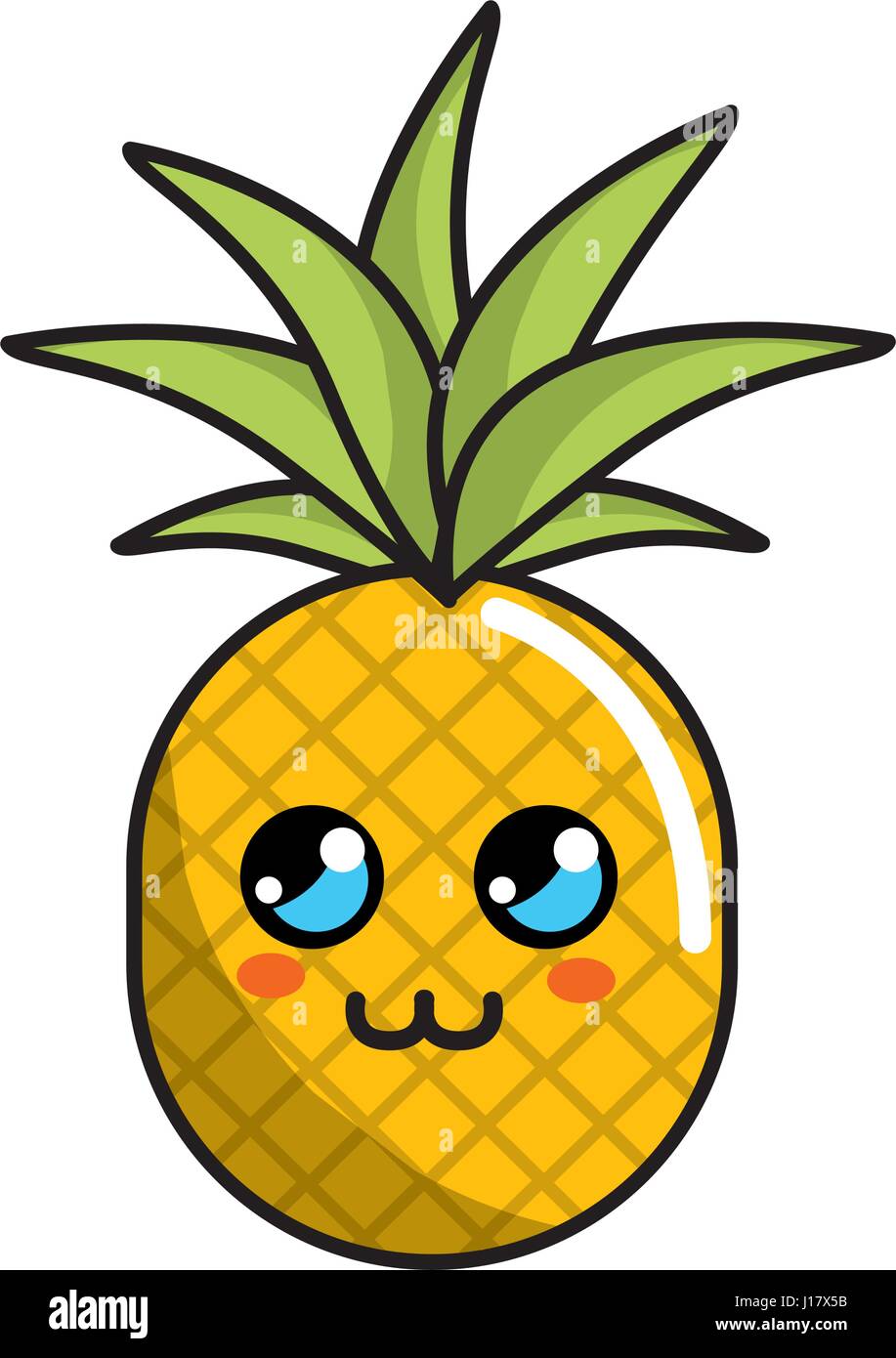 kawaii cute thinking pineapple vegetable Stock Vector Image & Art - Alamy