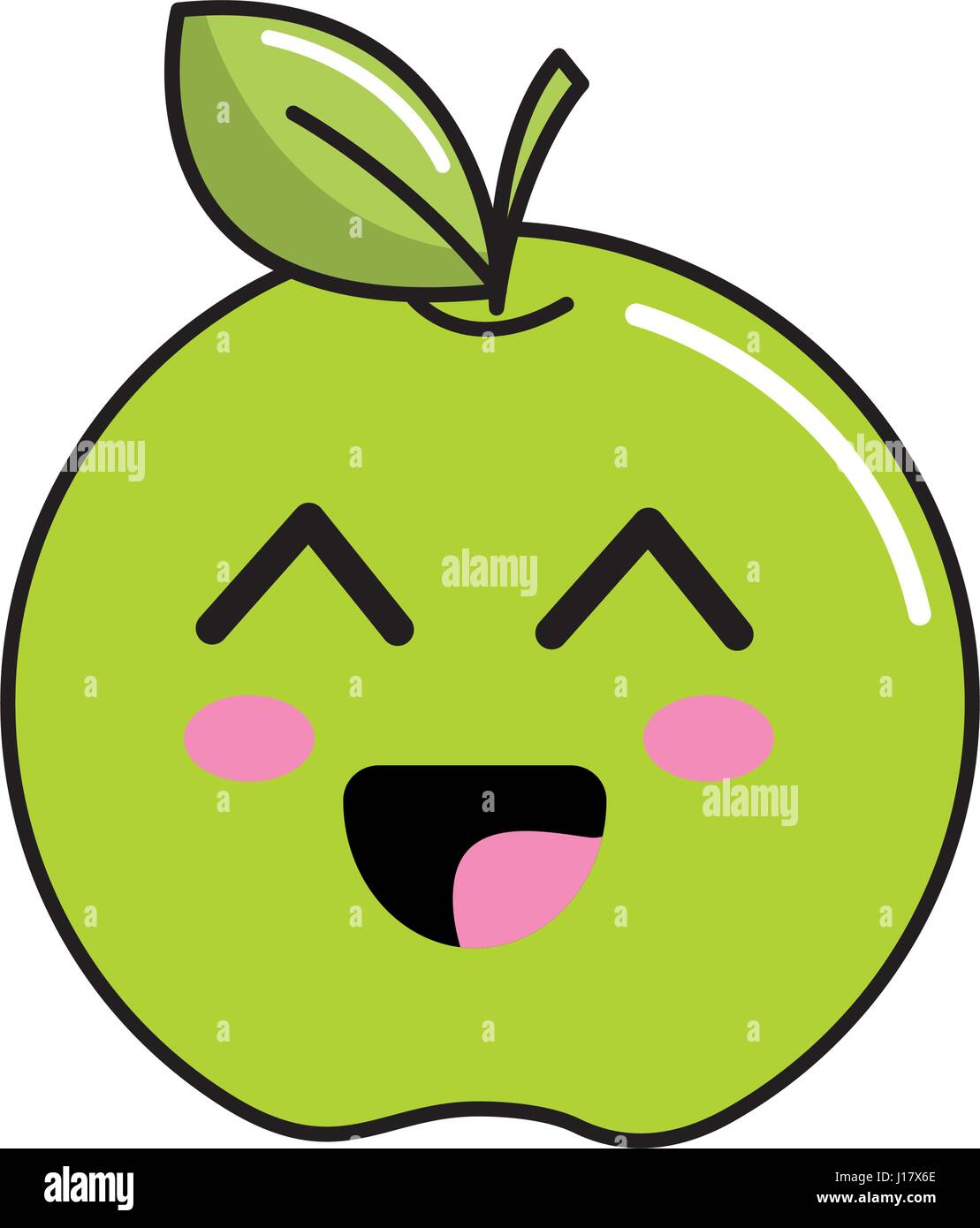 kawaii cute happy apple fruit Stock Vector Image & Art - Alamy