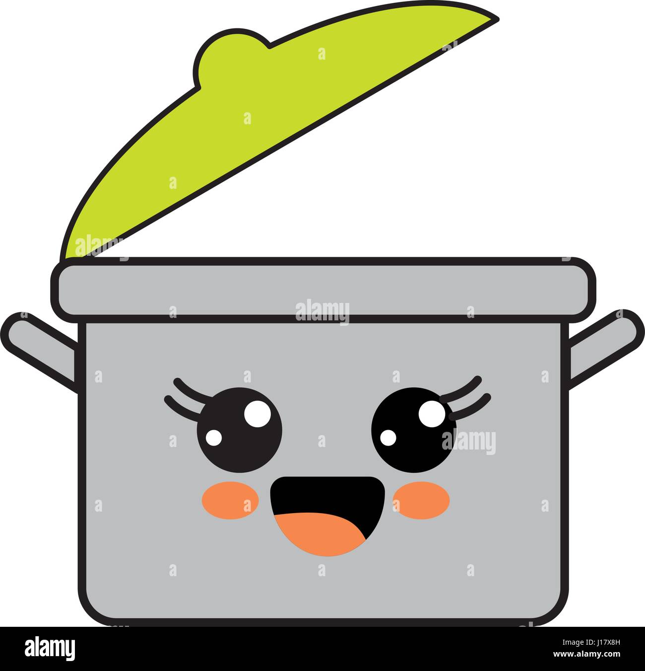 kawaii nice happy cooking pot Stock Vector Image & Art - Alamy