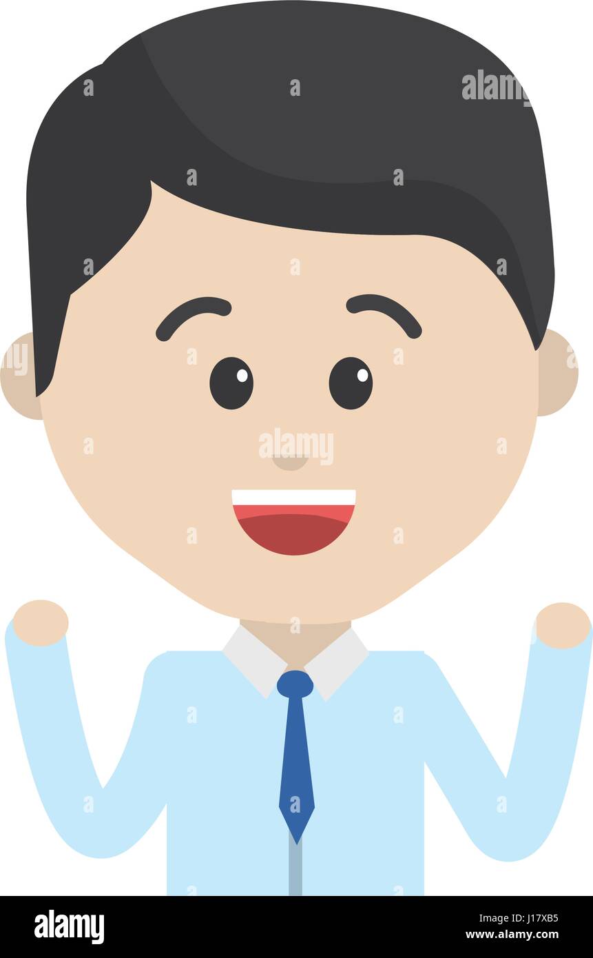 avatar businessman cartoon face happy expression Stock Vector Image ...