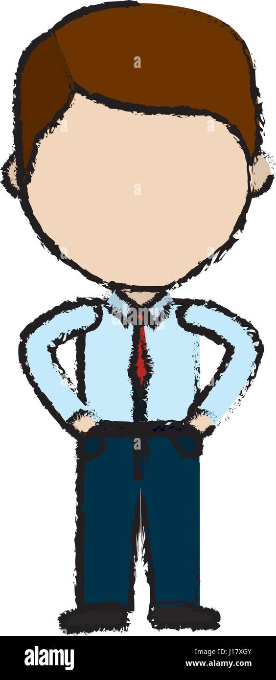 Businessman line cartoon formal Stock Vector Images - Alamy