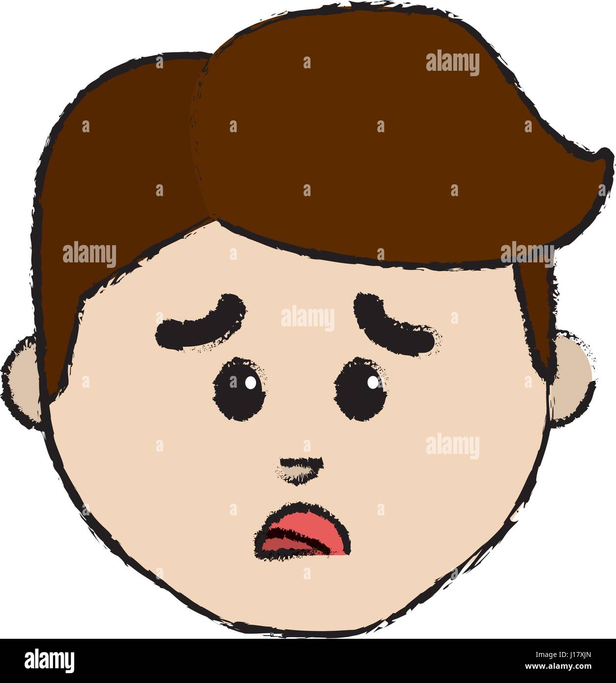 line cartoon man face sad expression Stock Vector Image & Art - Alamy