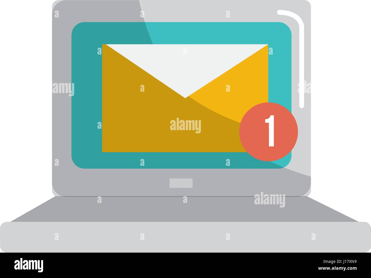 computer with virtual folder message icon Stock Vector Image & Art - Alamy