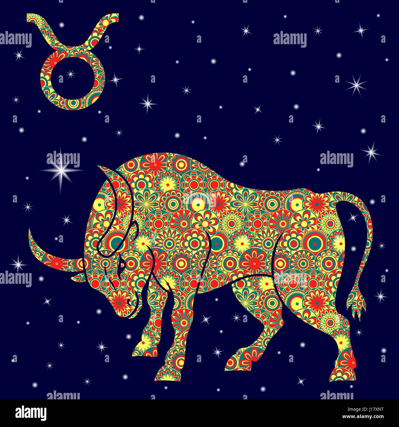 Constellation taurus blue background Stock Vector Images - Alamy