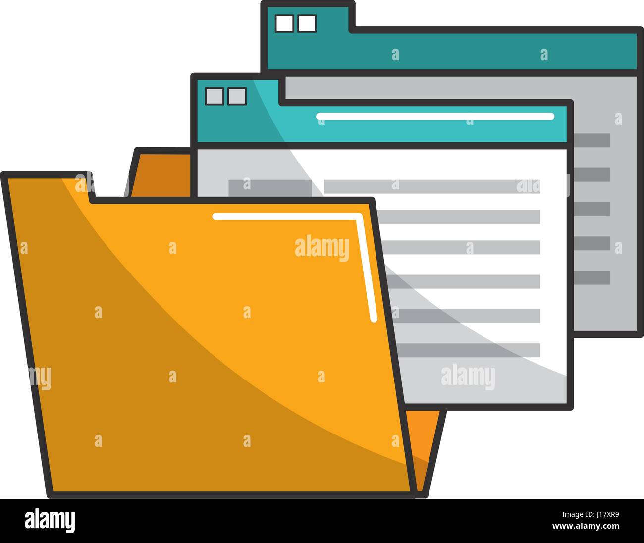 yellow documents file folder icon Stock Vector Image & Art - Alamy