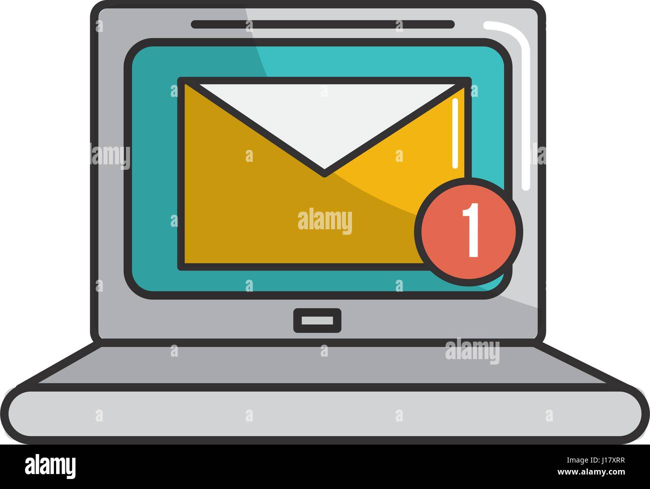 computer with virtual folder message icon Stock Vector Image & Art - Alamy