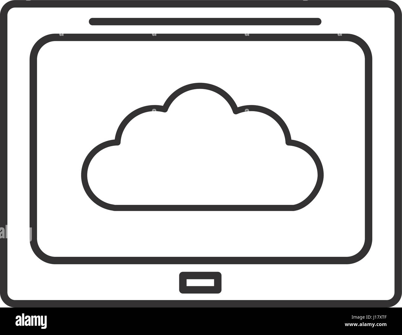 figure technology television cloud service data Stock Vector Image ...