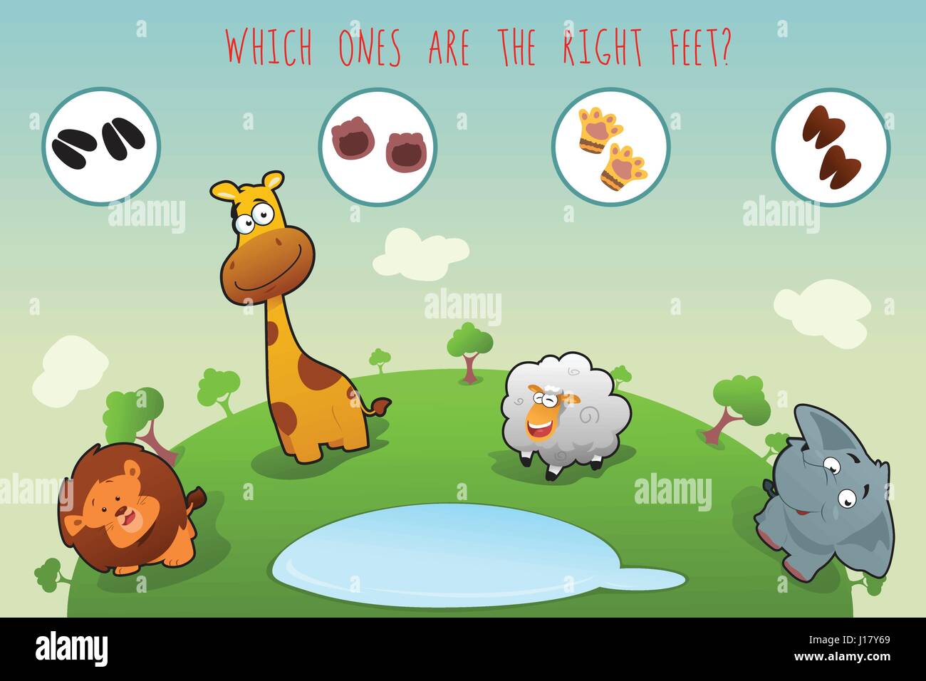 A vector illustration of logical series of colorful animals for ...