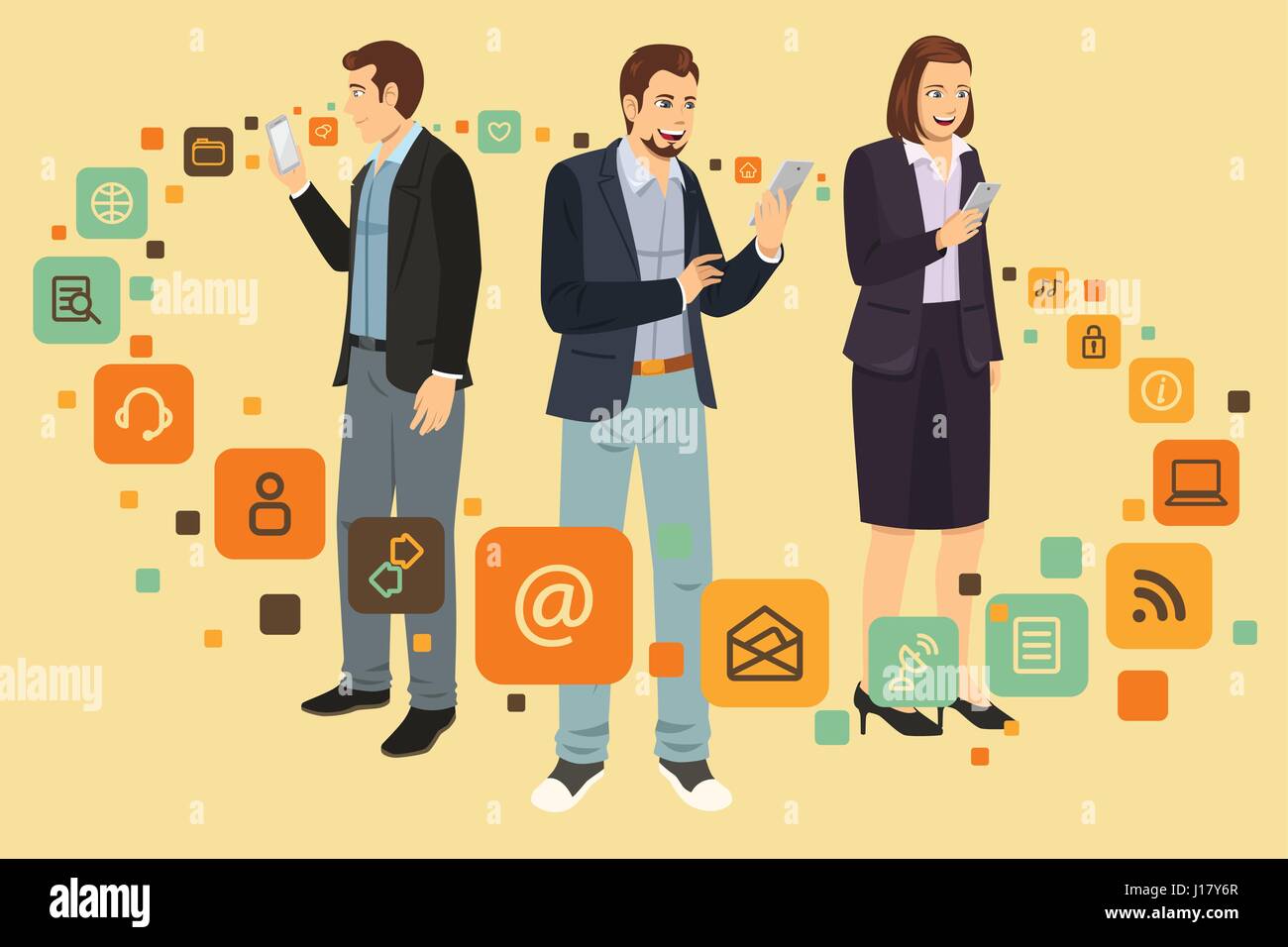 Business people digital device Stock Vector Images - Alamy