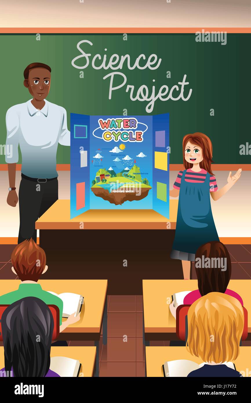 A vector illustration of student having science project presentation ...