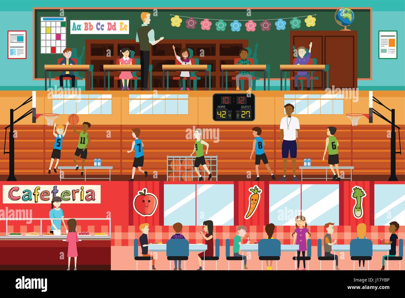 A vector illustration of student in a school Stock Vector Image & Art ...