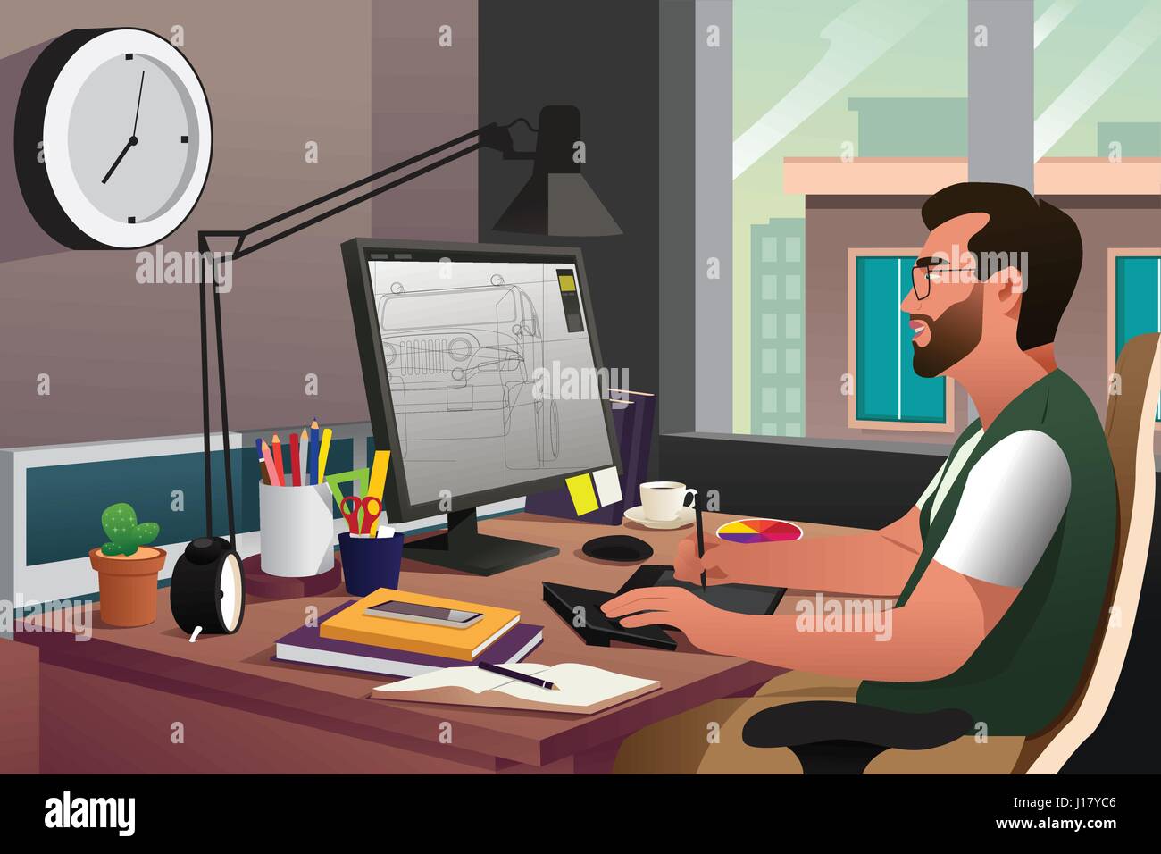 Illustrator drawing a cartoon hi-res stock photography and images - Alamy