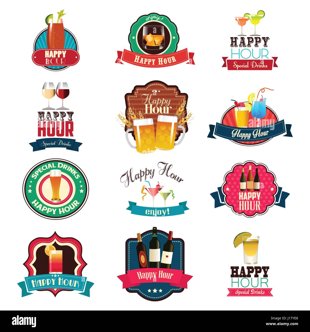 A vector illustration of Happy Hour Designs Stock Vector Image & Art ...