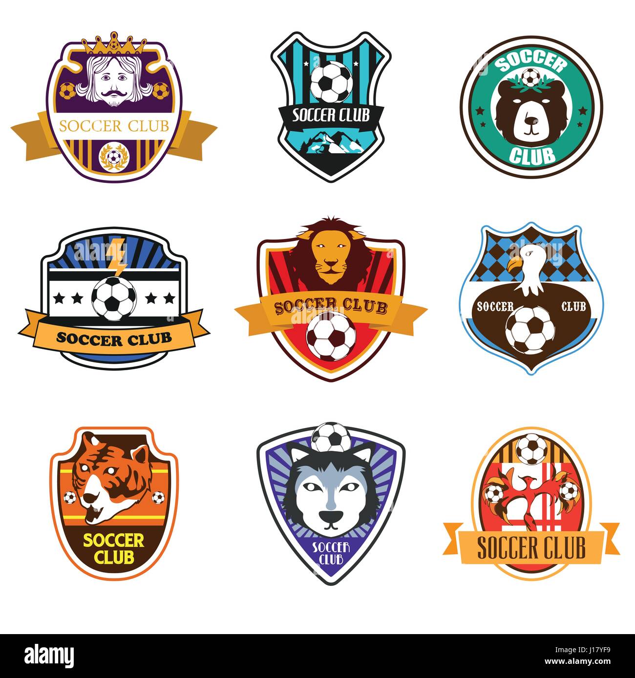 A vector illustration of Soccer Club Logos Stock Vector Image & Art - Alamy