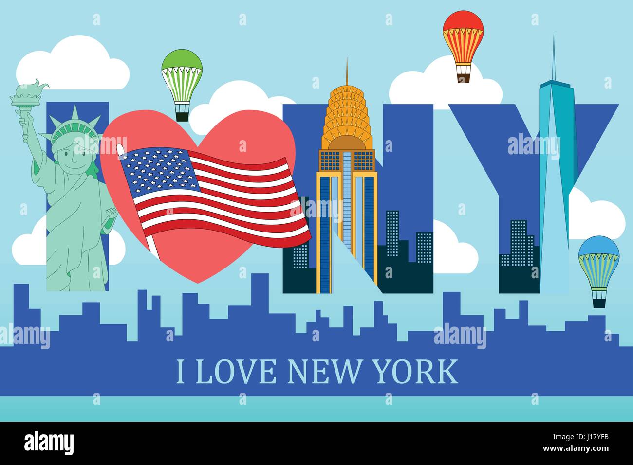 A vector illustration of I Love New York Poster Stock Vector Image & Art - Alamy