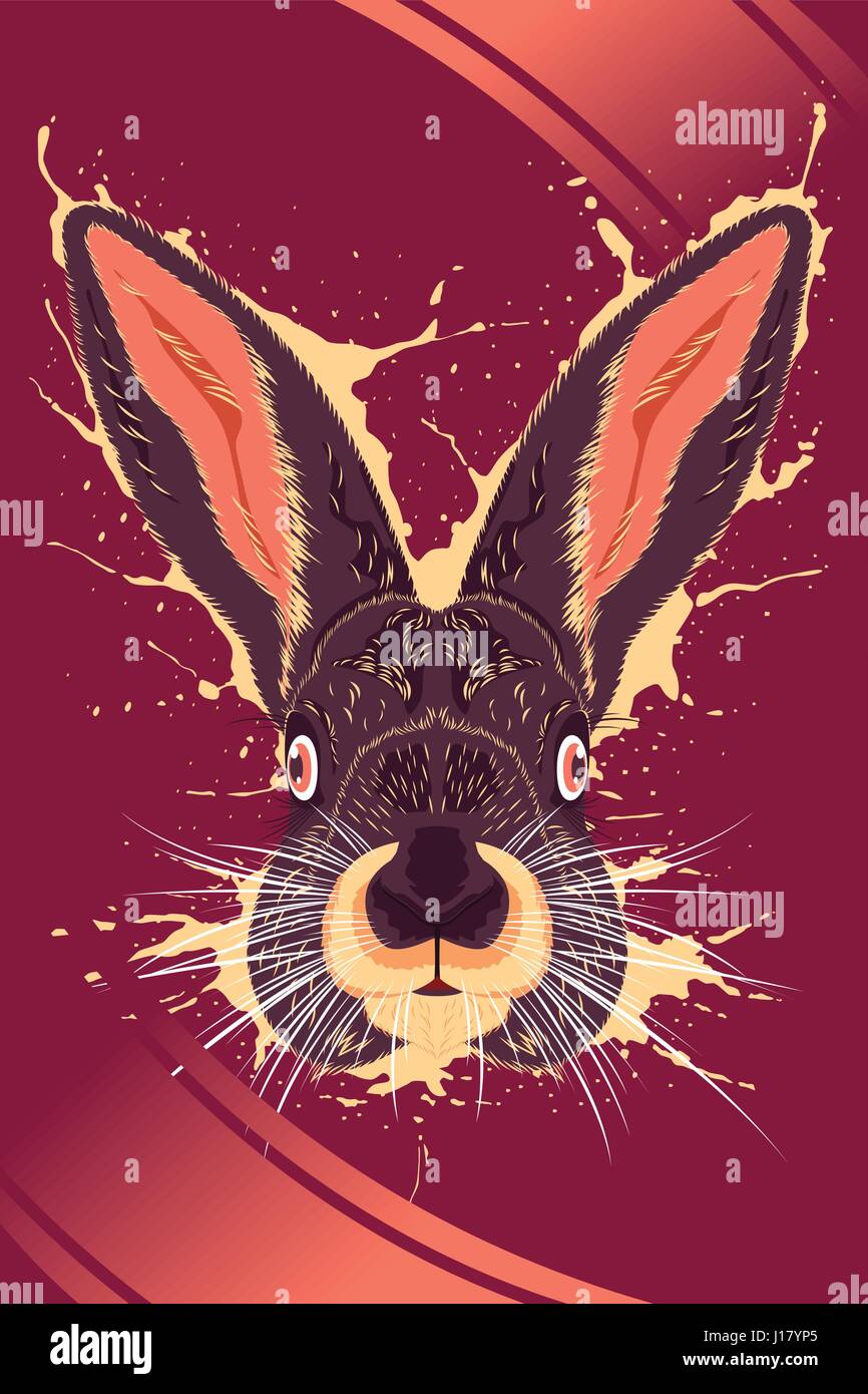 A vector illustration of Rabbit Animal Poster Stock Vector Image & Art ...