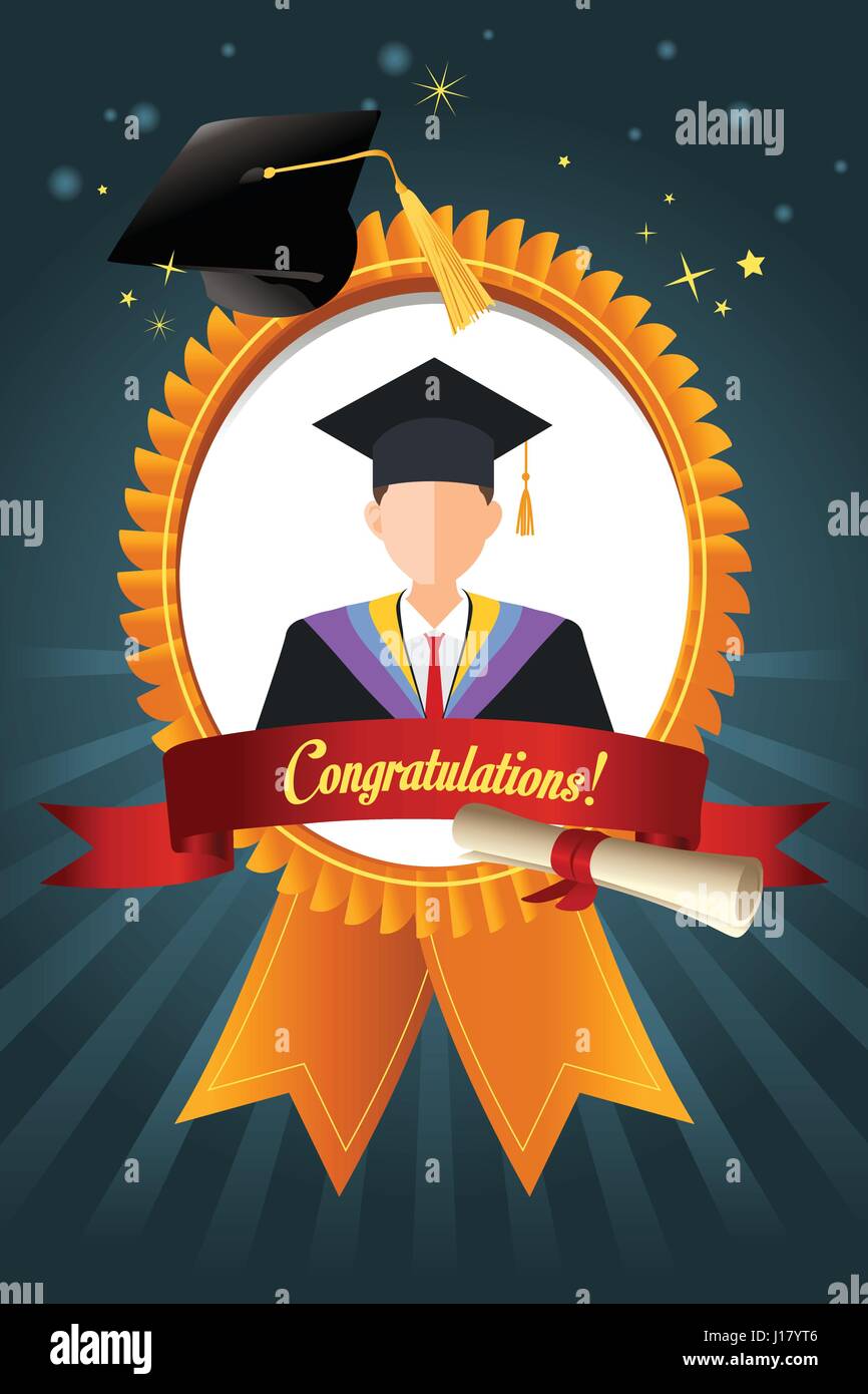 A vector illustration of Graduation Student Ribbon Stock Vector Image ...