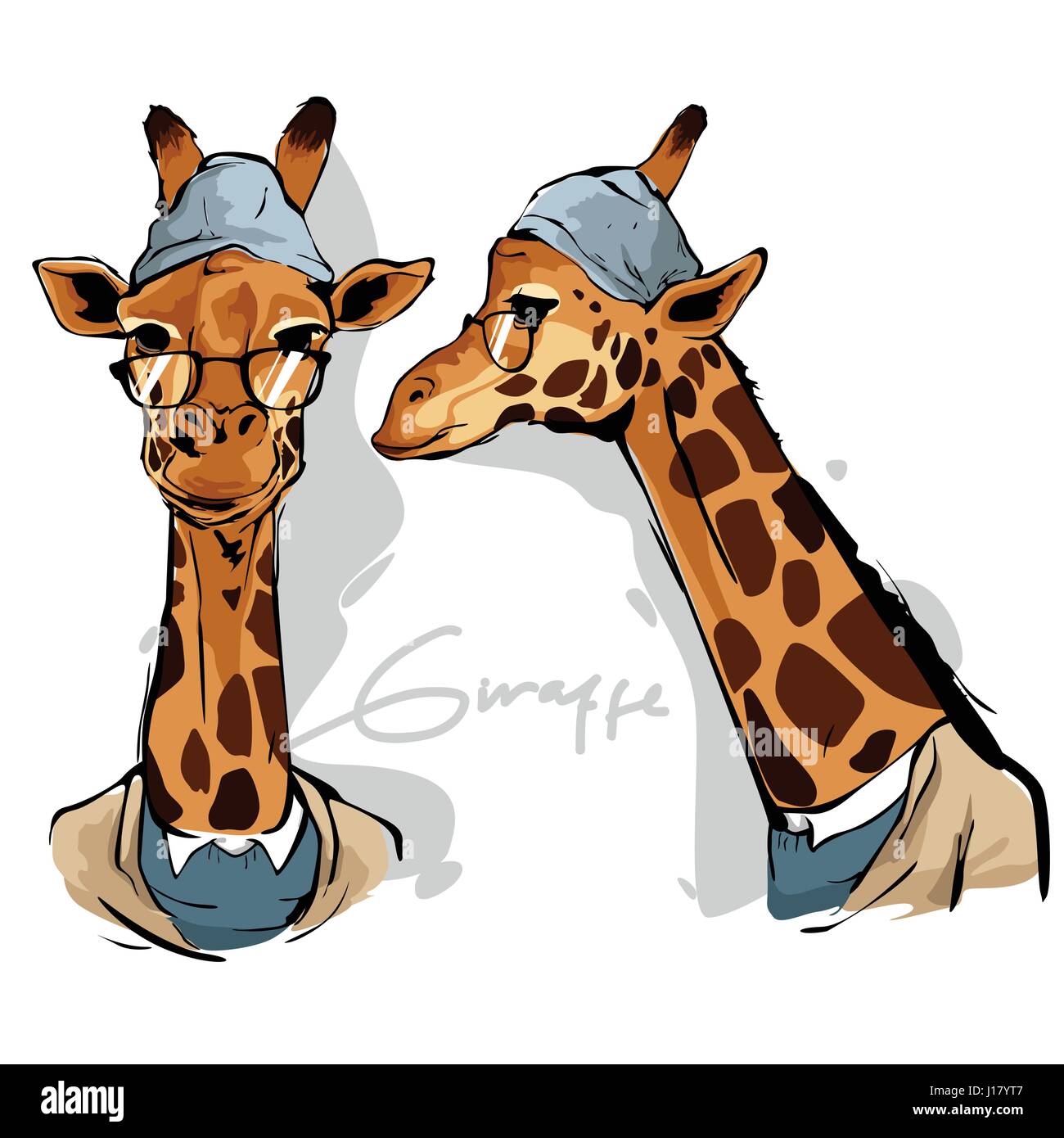 A vector illustration of Giraffe Dressed as Human Stock Vector Image ...