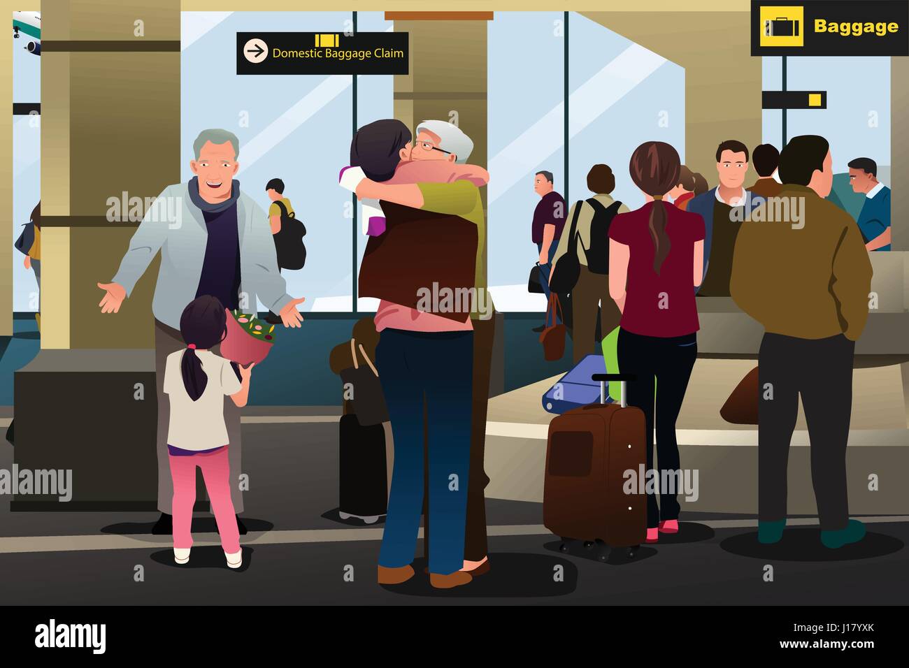 Greeting at airport Stock Vector Images - Alamy