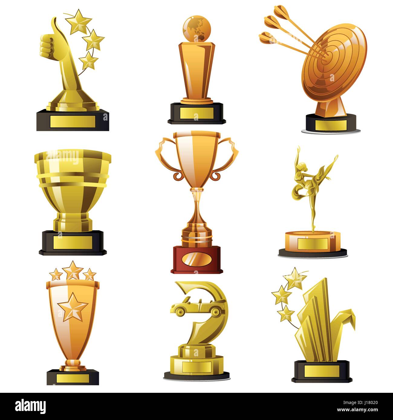 A vector illustration of Gold Winning Trophy Designs Stock Vector Image ...