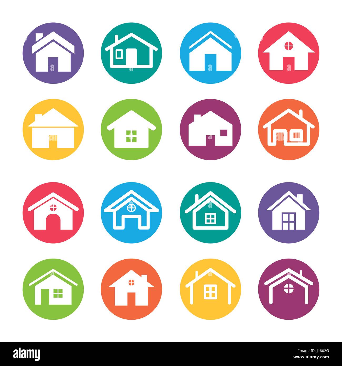 A vector illustration of Home Icons Design Elements Stock Vector Image ...