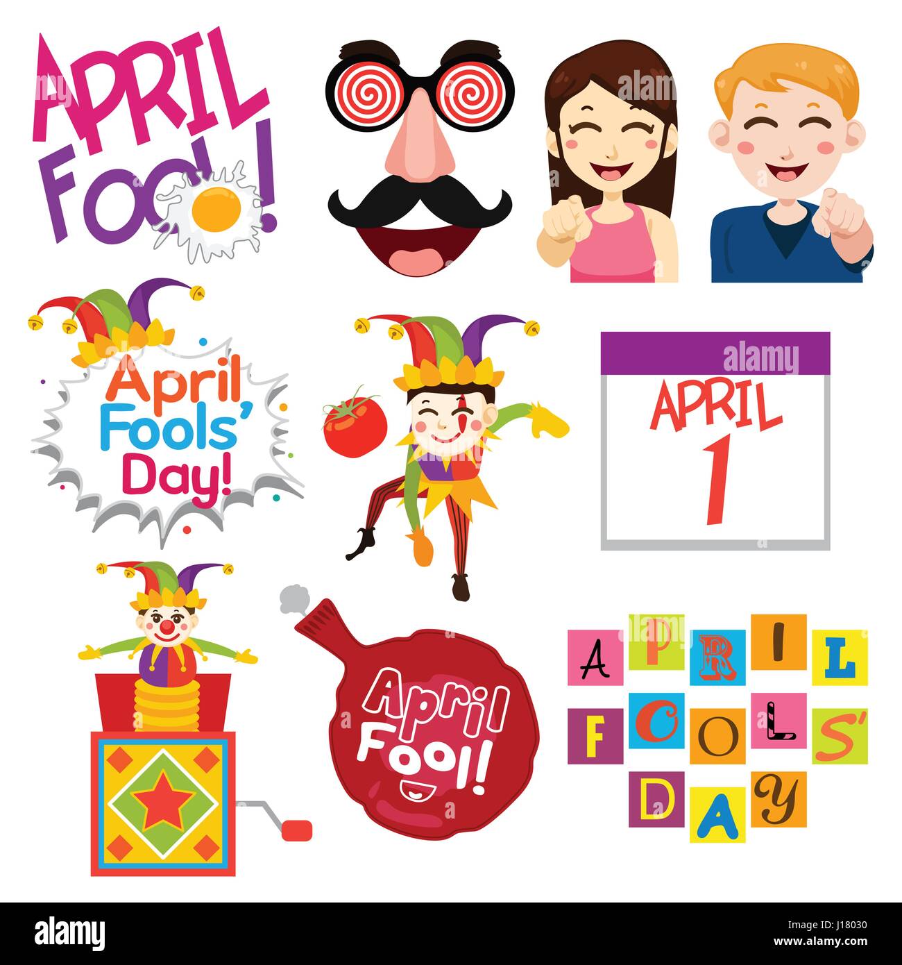Fools day jack in Stock Vector Images - Alamy
