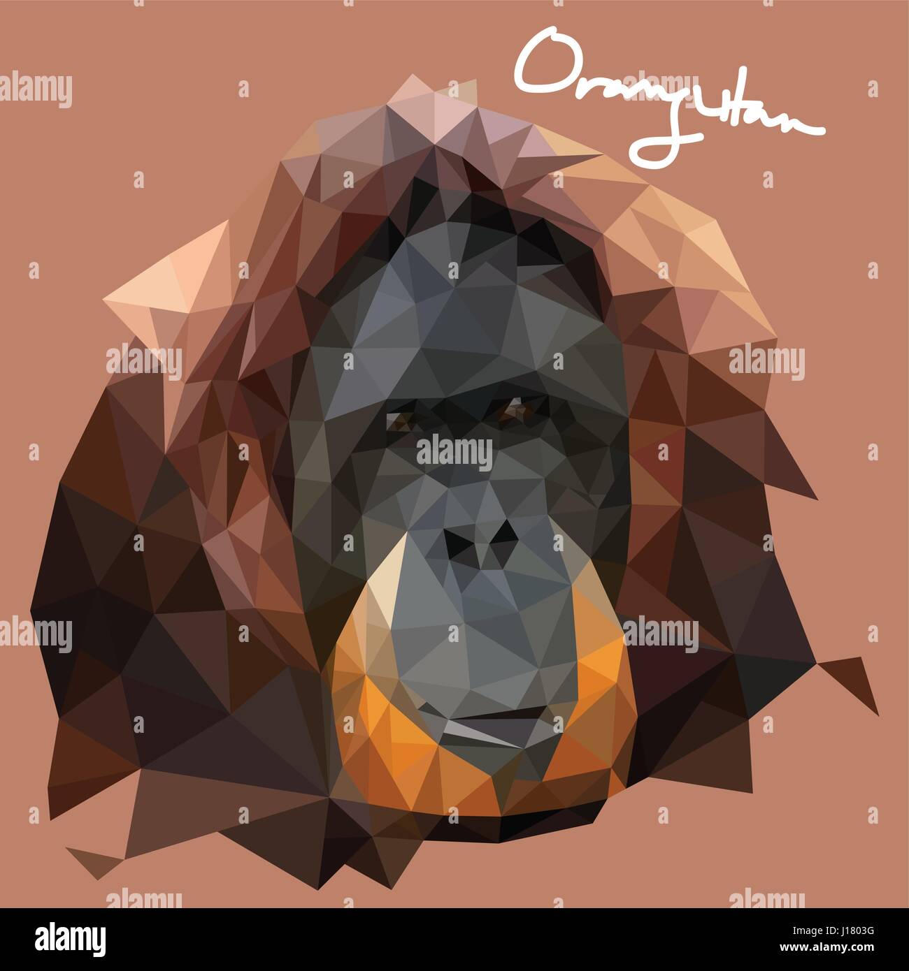 A vector illustration of Orang Utan Illustration in Mosaic Style Stock ...