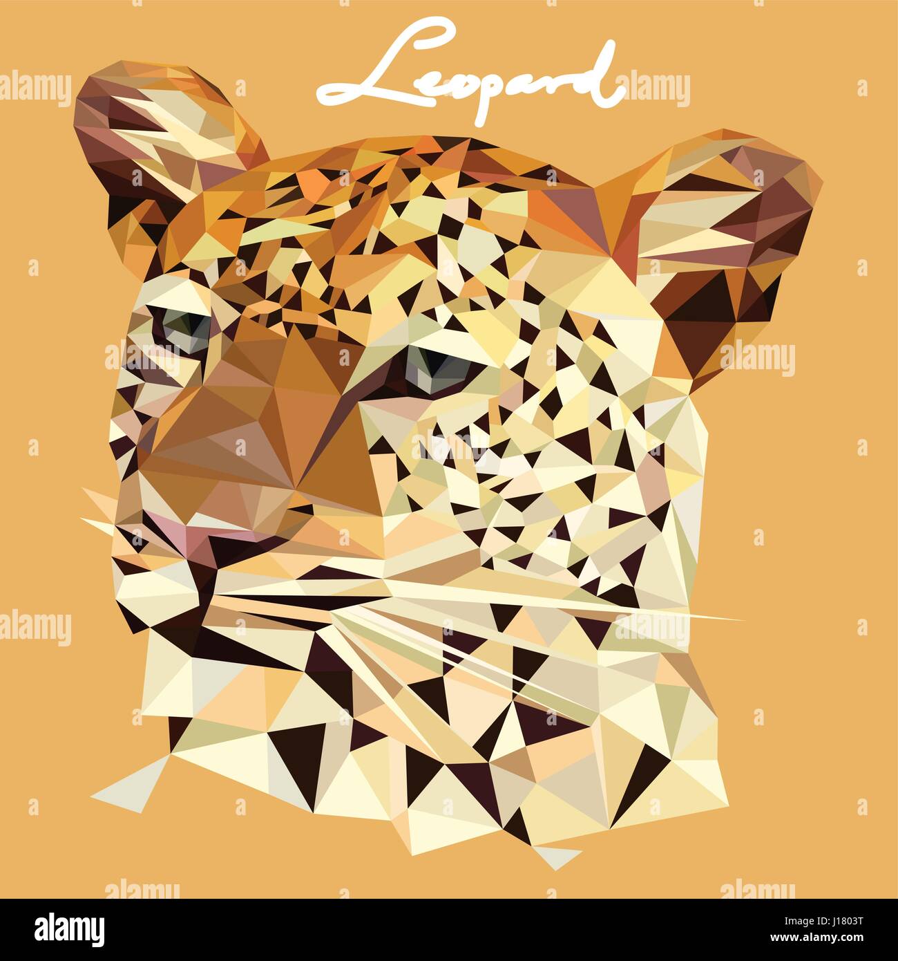 A vector illustration of Leopard Illustration in Mosaic Style Stock ...