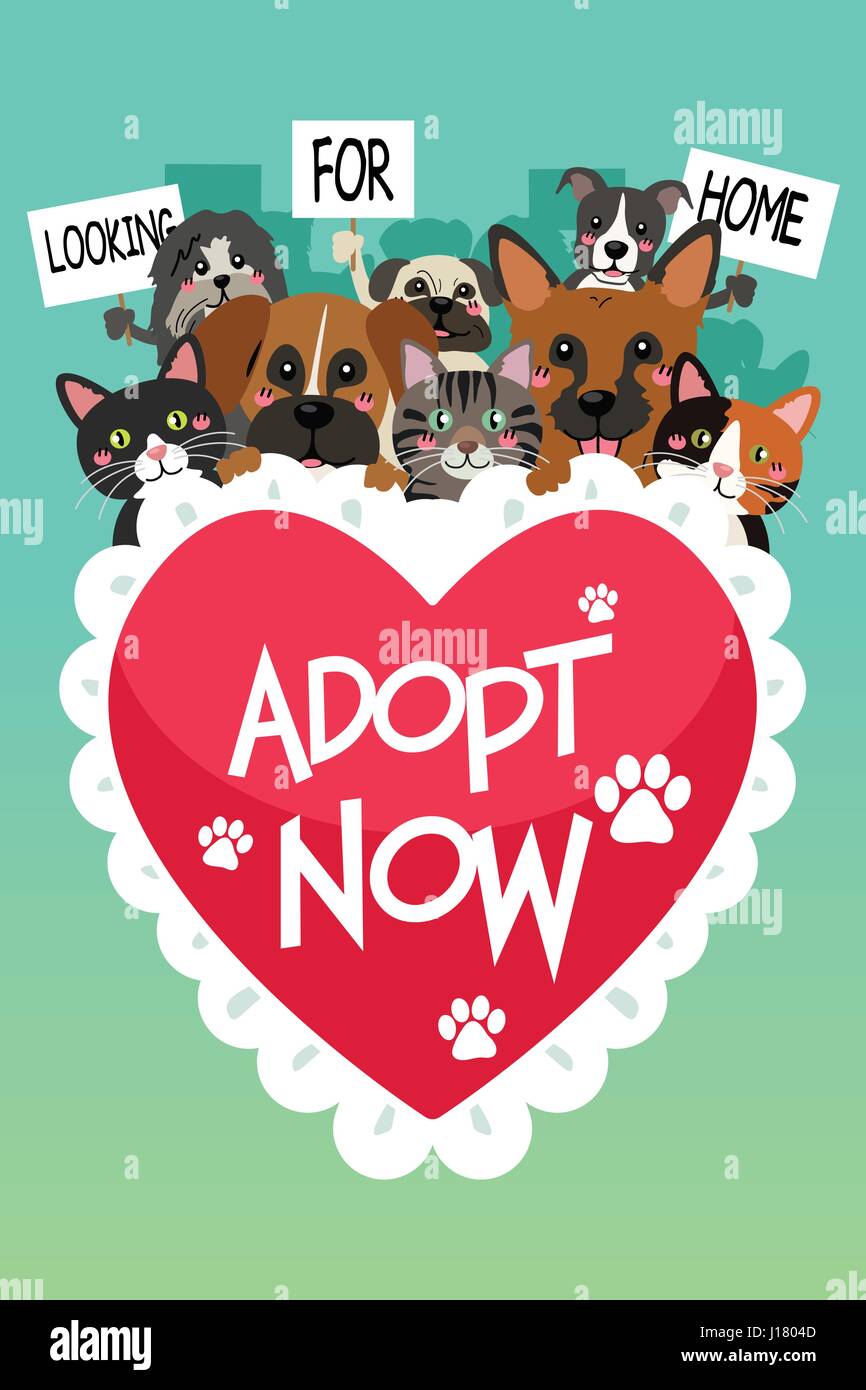A vector illustration of Pets For Adoption Poster Stock Vector Image ...