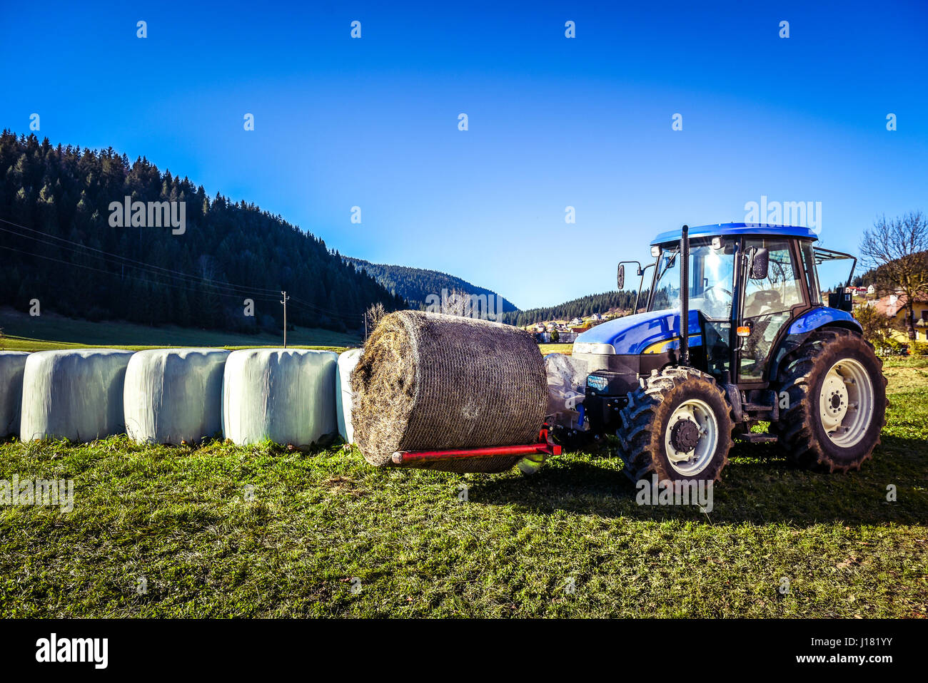 Farmer carrying hay bale hi-res stock photography and images - Alamy