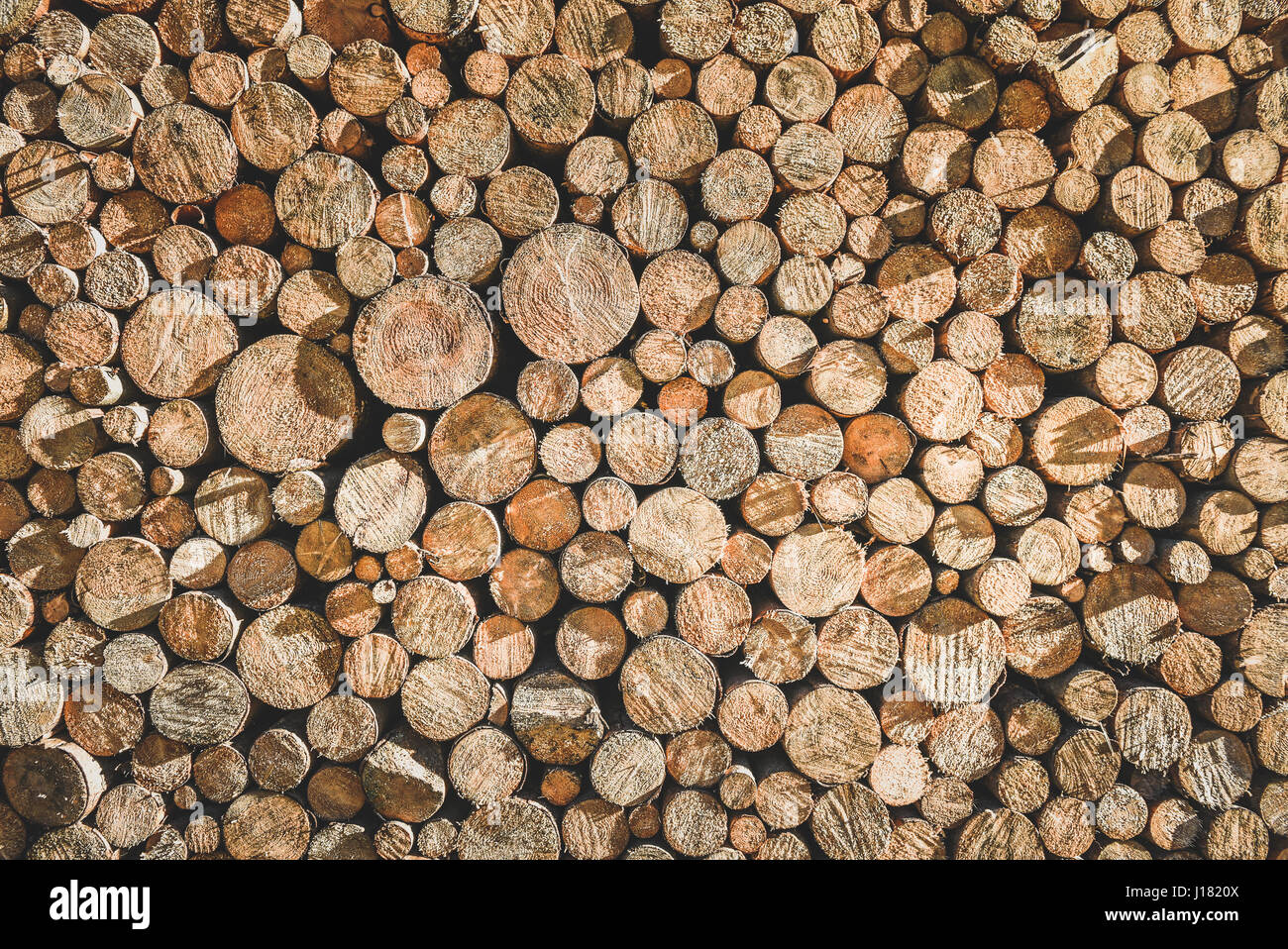 Pile or stack of natural fire wood logs texture background. Abstract ...