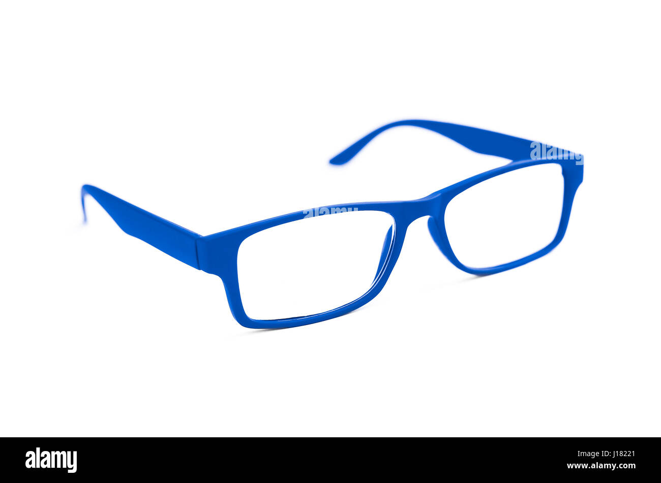 Blue Eye Glasses Isolated on White with shallow depth of field and soft ...