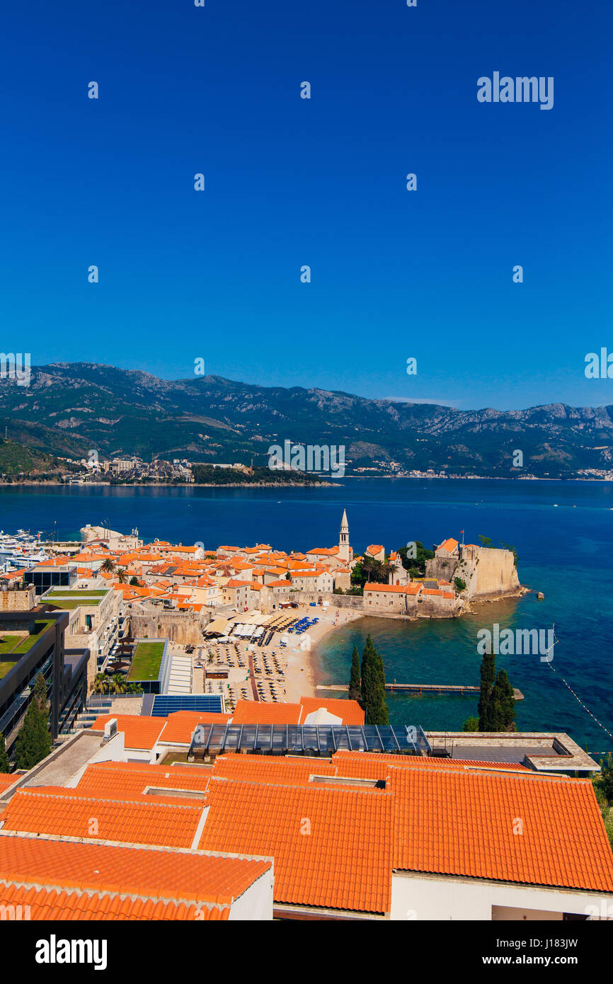 Panoramic view of the Budva Riviera from the observation deck Stock ...