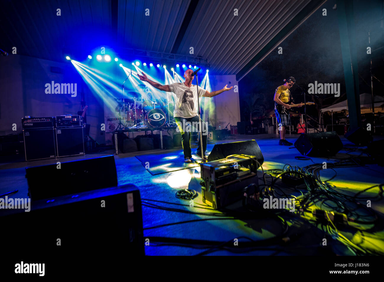 rock show live on stage outdoor live in the streets Stock Photo - Alamy