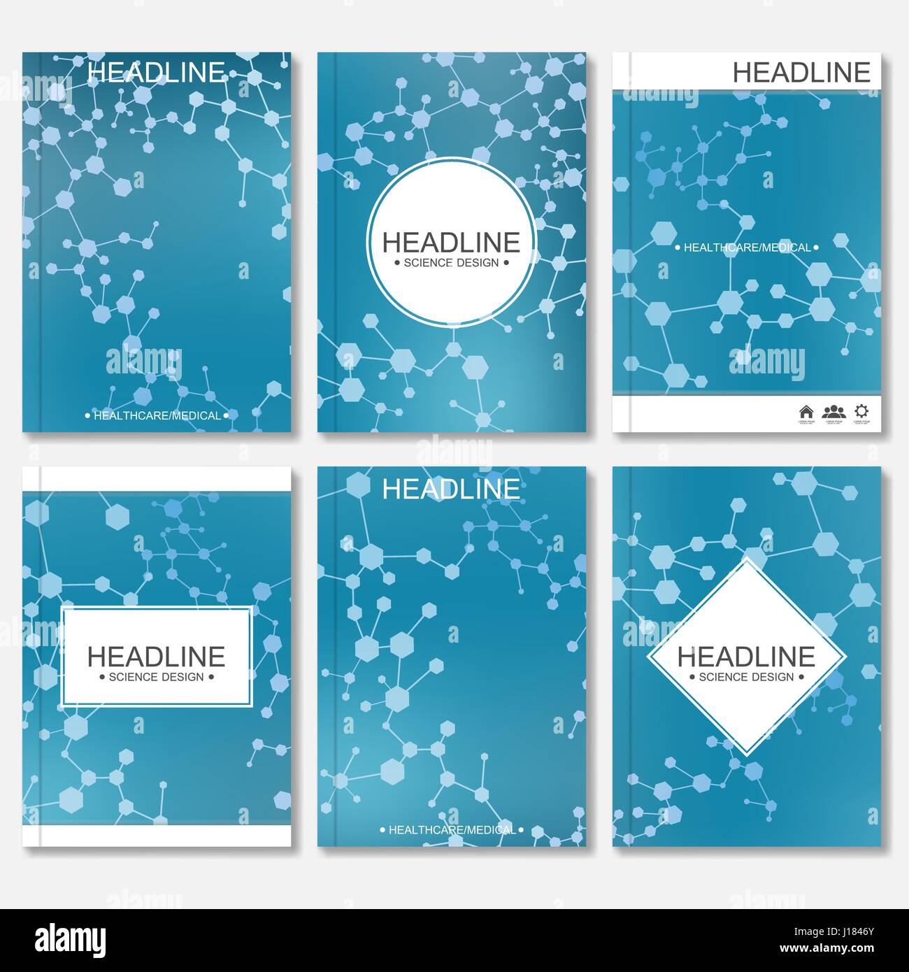 Scientific brochure design template. Vector flyer layout, Molecular ...