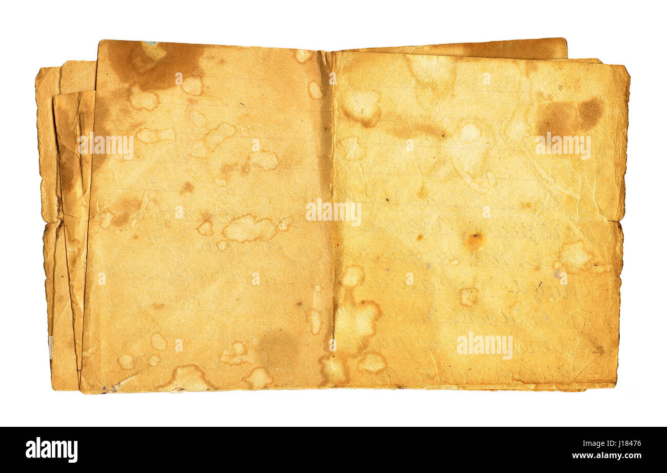 Old dirty paper isolated on white background Stock Photo - Alamy